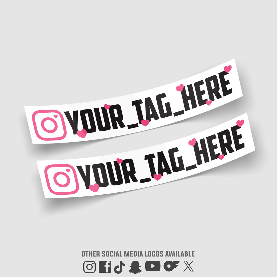 Social Media Stickers – Hearts – CustomCarStickers