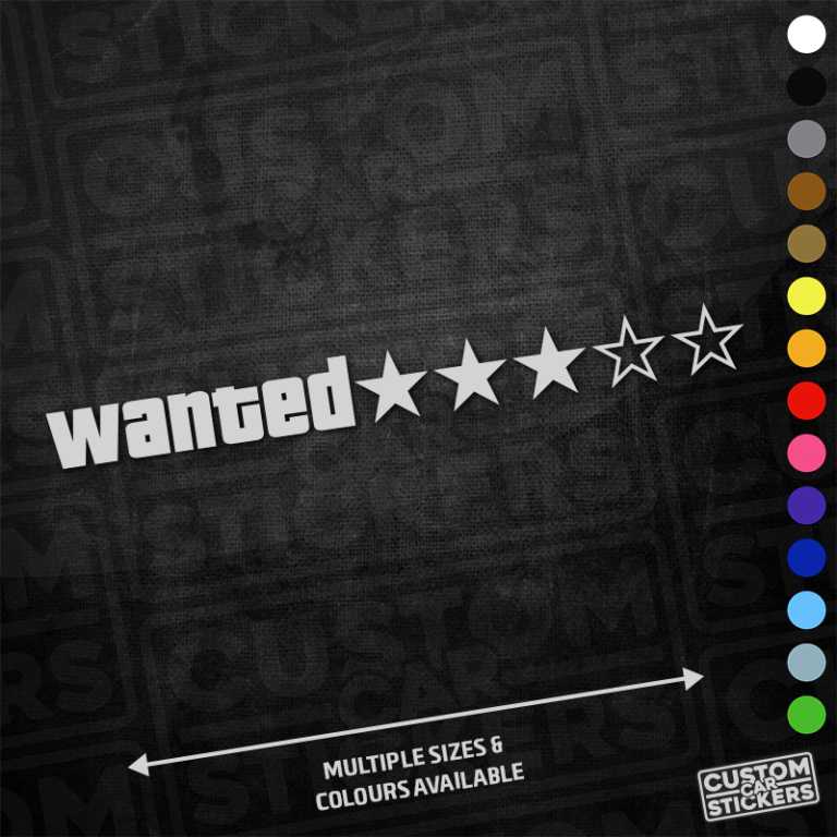 Wanted Stars Car Sticker | Custom Car Stickers