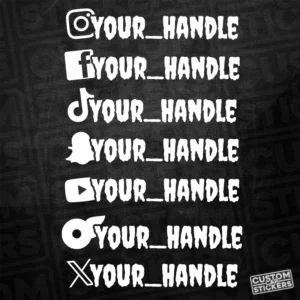 Custom Social Media Stickers | Custom Car Stickers