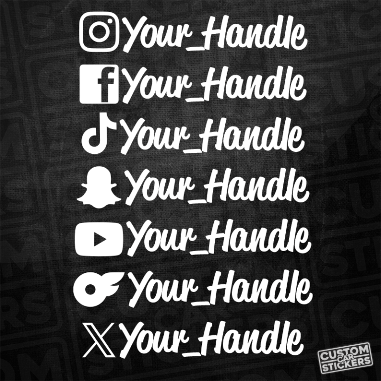 Custom Social Media Stickers | Custom Car Stickers
