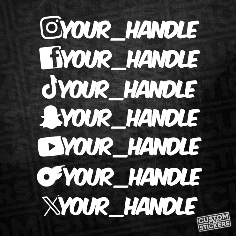 Custom Social Media Stickers - Style 5 | Custom Car Stickers